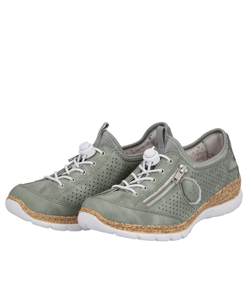 Side Zip Lace Shoe by Rieker